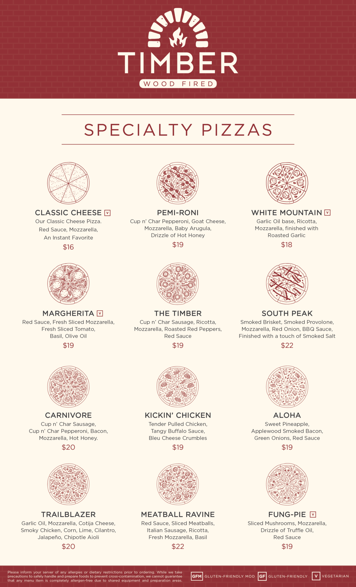 Menus - Timber Wood Fired